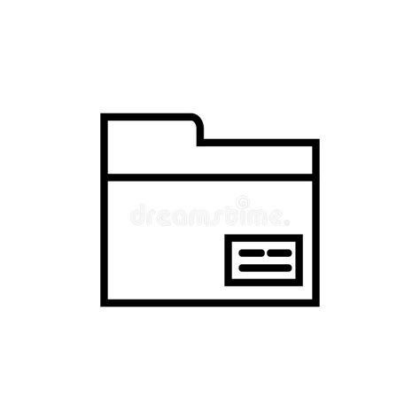 Folder Vector Icon Outline Style Isolated On White Background Stock