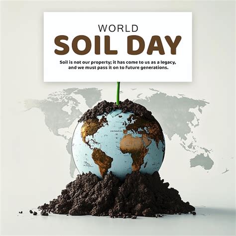 World Soil Day Square Flyer With Young Plant And Soil Illustration