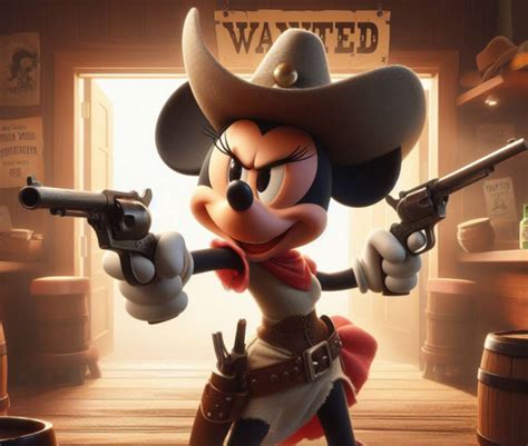 Evil Minnie Mouse Cowgirl With 2 Guns By Theladyevil1998 On Deviantart