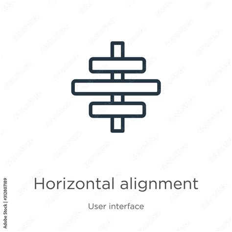 Horizontal Alignment Icon Thin Linear Horizontal Alignment Outline Icon Isolated On White