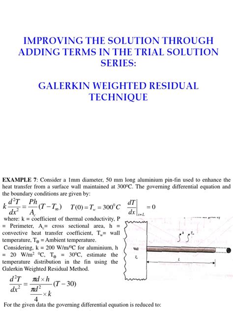 Galerkin Weighted Residual Technique Ii Pdf Heat Transfer