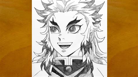 How To Draw Rengoku Kyojuro From Demon Slayer Easy Anime Sketch Step By Step Guide YouTube