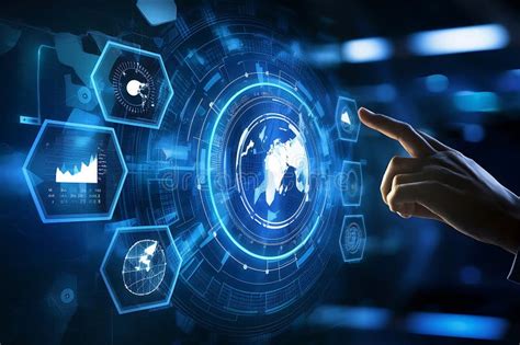 Analyzing Data On A Virtual Screen Stock Illustration Illustration