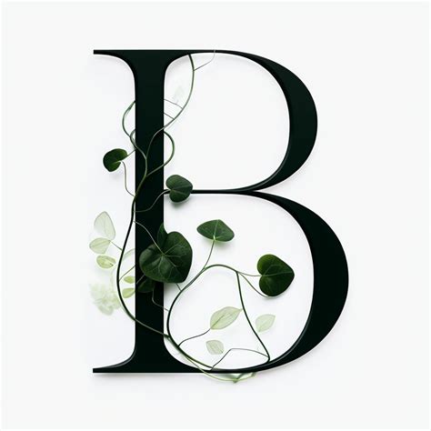 Elegant Black And White Floral Letter B Monogram Design Playground