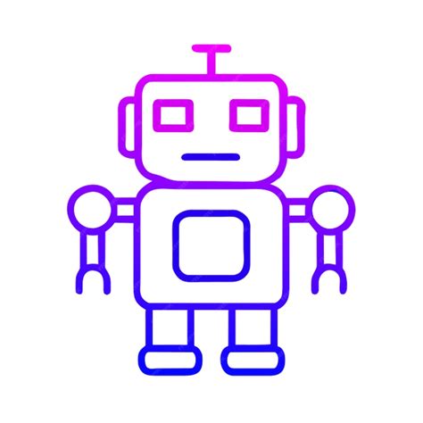 Ai Assistant Robot Icon Outline Gradient Premium Ai Generated Vector