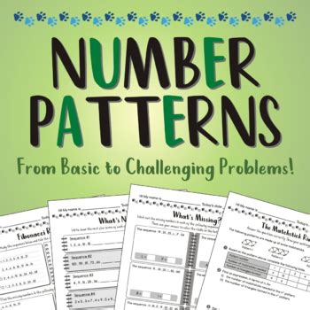 NUMBER PATTERNS Printable Worksheets By Cat S Study TPT