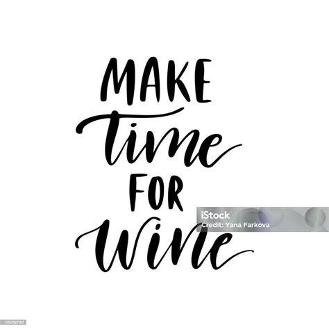 와인에 대 한 시간을 확인 벡터 견적 흰색 배경에서 격리된 벡터 그림입니다 0명에 대한 스톡 벡터 아트 및 기타 이미지 0명 개념 격언 Istock