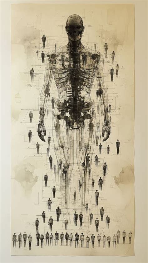 detailed hierarchical organizational chart with human and robot members