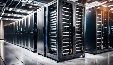 Server Rack Cluster In A Data Center Shallow Dof Color Toned Image Premium Ai Generated Image