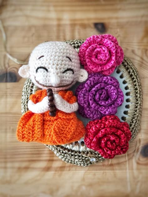 Chibi Monk Crochet Yarn Handmade