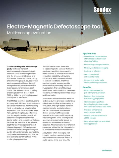 Sondex Electro Magnetic Defectoscope Tool Slsh Pdf