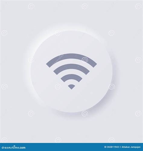 Internet Signal Symbol Icon White Neumorphism Soft Ui Design Stock Vector Illustration Of