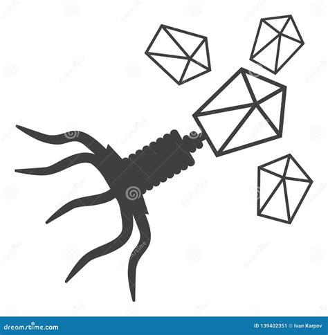 Raster Virus Replication Icon Stock Illustration Illustration Of Germ