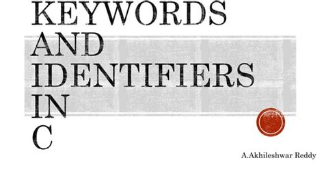 C Keywords And Identifiers Pptx