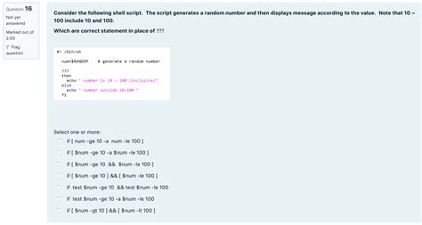 Solved Question 16 Not Yet Consider The Following Shell