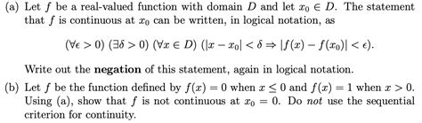 Solved A ﻿let F ﻿be A Real Valued Function With Domain D
