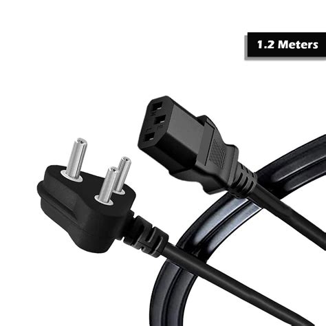 240v Ac Power Cord 3 Pin Indian Plug To Iec C 13 Female Cable