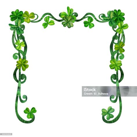 수채화 녹색 빈티지 프레임 네 잎 클로버 하프 행운을 빌기 위한 성 패트릭의 날 초대장 템플릿 공지 사항 마술 게임 동화 책 제목 스크랩북을 위한 말굽 3월에 대한 스톡