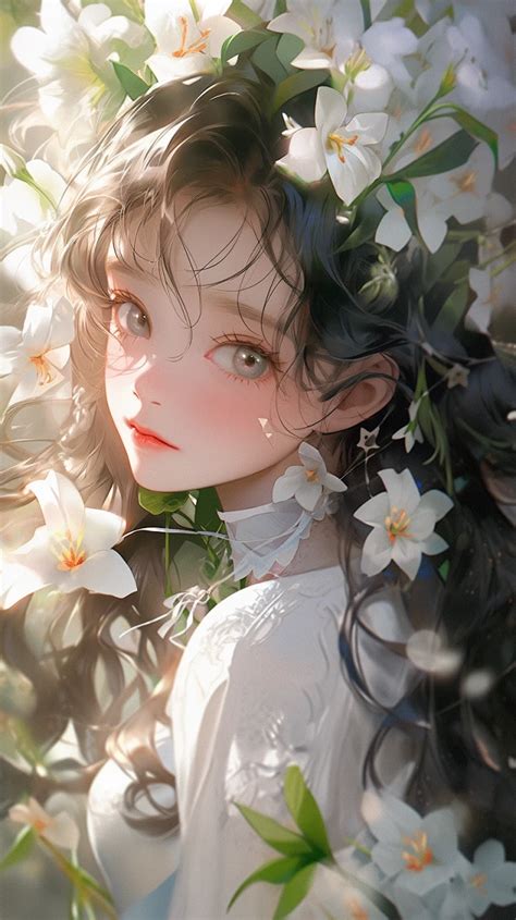 花丛女孩 花瓣网