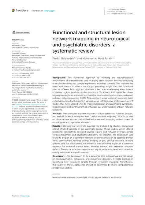 Pdf Functional And Structural Lesion Network Mapping In Neurological