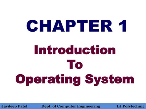 Operating System Introduction To Operating System Pptx