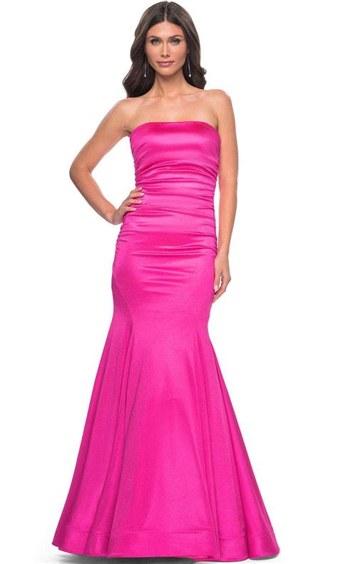 La Femme 31980 Strapless Satin Prom Dress Couture Candy