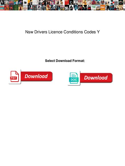 Fillable Online Nsw Drivers Licence Conditions Codes Y Nsw Drivers Licence Conditions Codes Y