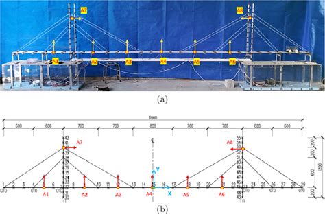 Scale Model Cable Stayed Bridge A In Situ Photo B Diagram Of The Download Scientific