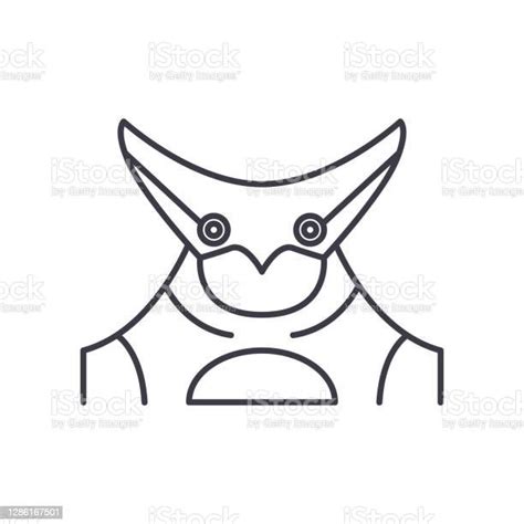 로봇 아이콘 선형 격리 된 그림 얇은 선 벡터 웹 디자인 기호 흰색 배경에 편집 가능한 스트로크와 개요 개념 기호 가공의 인물에