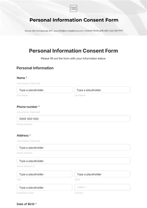 Free Personal Details Form Template To Edit Online