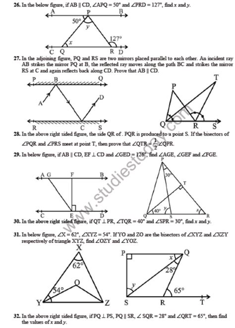 Cbse Class 9 Lines And Angles Sure Shot Questions