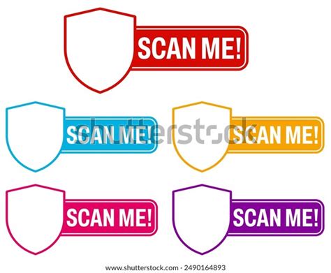 Set Scan Me Labels Sticker Icons Stock Vector Royalty Free 2490164893 Shutterstock