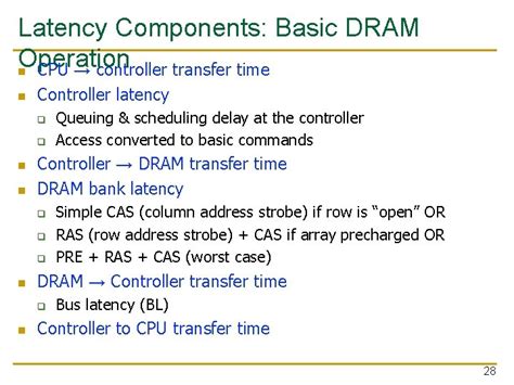 Computer Architecture Lecture 5 Dram Operation Memory Control