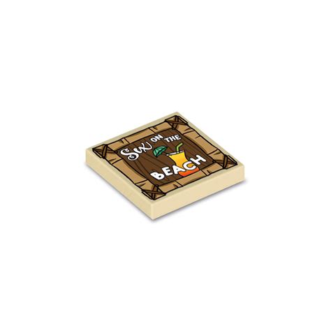 Tableau Cocktail Sex On The Beach Imprimé Plate Lego® 2x2 Beige