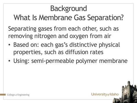 Gas Separation Using A Membrane Pptx