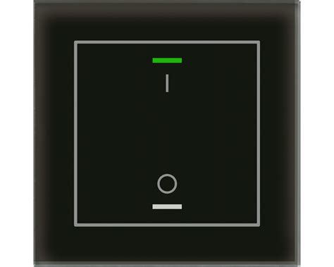 KNX Glass Push Button II Lite 1 Gang RGBW Switch With Temperature Sensor Black 2ctrl