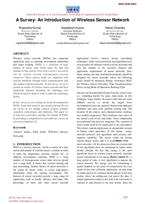 Pdf A Survey An Introduction Of Wireless Sensor Network