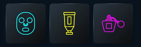 세트 라인 페이셜 코스메틱 마스크 향수 크림 또는 로션 튜브 검은 색 사각형 버튼 벡터 0명에 대한 스톡 벡터 아트 및 기타 이미지 Istock