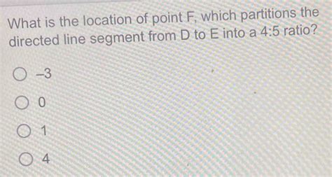 Solved What Is The Location Of Point F Which Partitions The Directed