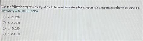 Solved Use The Following Regression Equation To Forecast