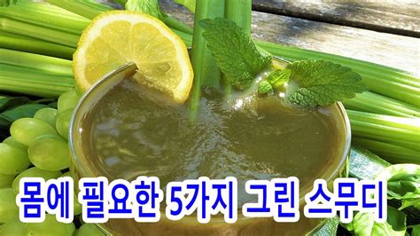 몸에 필요한 5가지 그린 스무디 youtube
