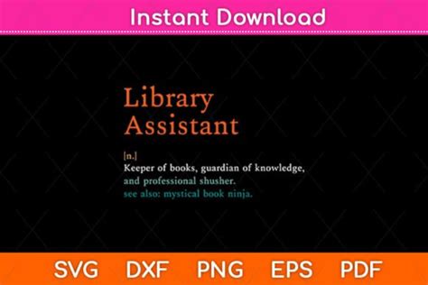 Library Assistant Definition Svg Design Graphic By Graphic School