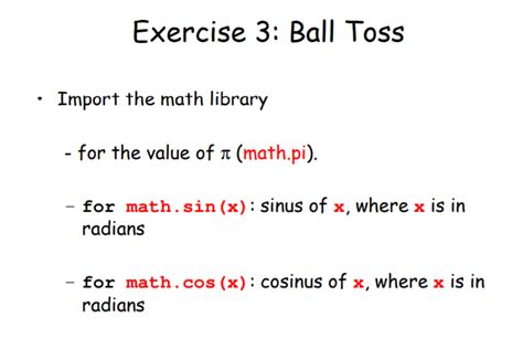 Solved Exercise 3 Ball Toss • Derive An Algorithmfunction