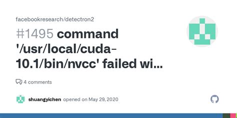 Command Usrlocalcuda 101binnvcc Failed With Exit Status 1 · Issue 1495