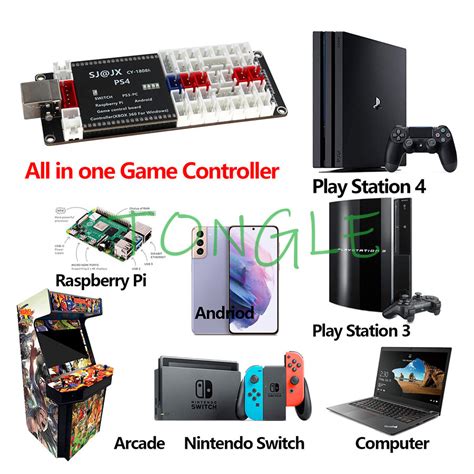 All In One Arcade Chip Usb Encoder Joystick And Buttons To Pc Ps Ps3 Ps4 Xbox360 Switch Raspbrr