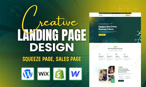 Design Wix Shopify Wordpress Webflow Landing Page Sales Funnel