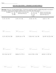 Solving Equations Variable On Both Sides Rtf Name SOLVING Worksheets Library
