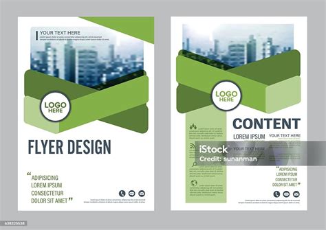 녹지 브로셔 레이아웃 전단지 디자인 템플릿 벡터 일러스트레이션 0명에 대한 스톡 벡터 아트 및 기타 이미지 0명 2차 도형 기업 재무와 산업 Istock