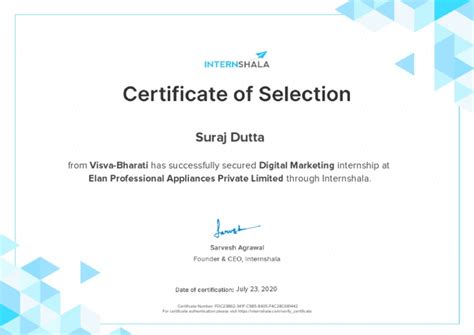 Digital Marketing Internship Certificate Pdf