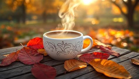 Cozy Coffee Break Scene With Steaming Cup Of Coffee Premium Ai